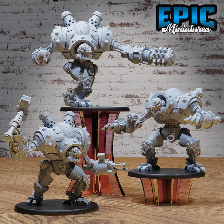 3D Printable Battle Automaton Set / Infantry Machine / Steampunk Construct / Humanoid Droid ...